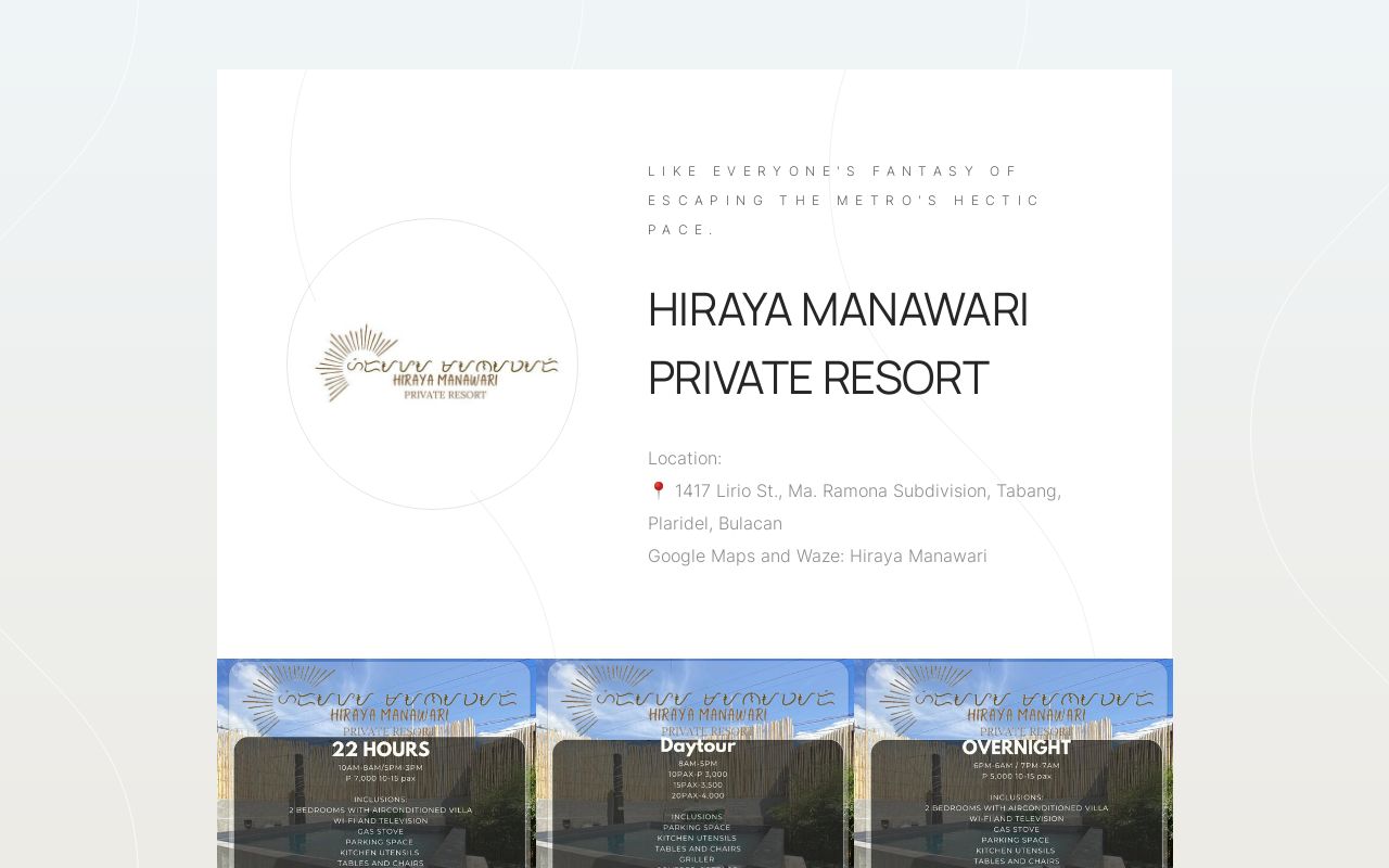 HIRAYA MANAWARI PRIVATE RESORT